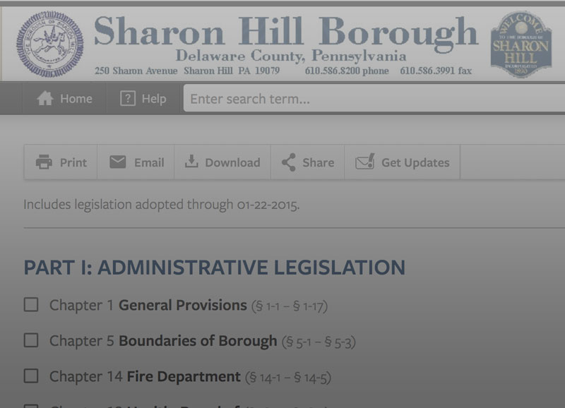 Borough Codes - Sharon Hill Borough