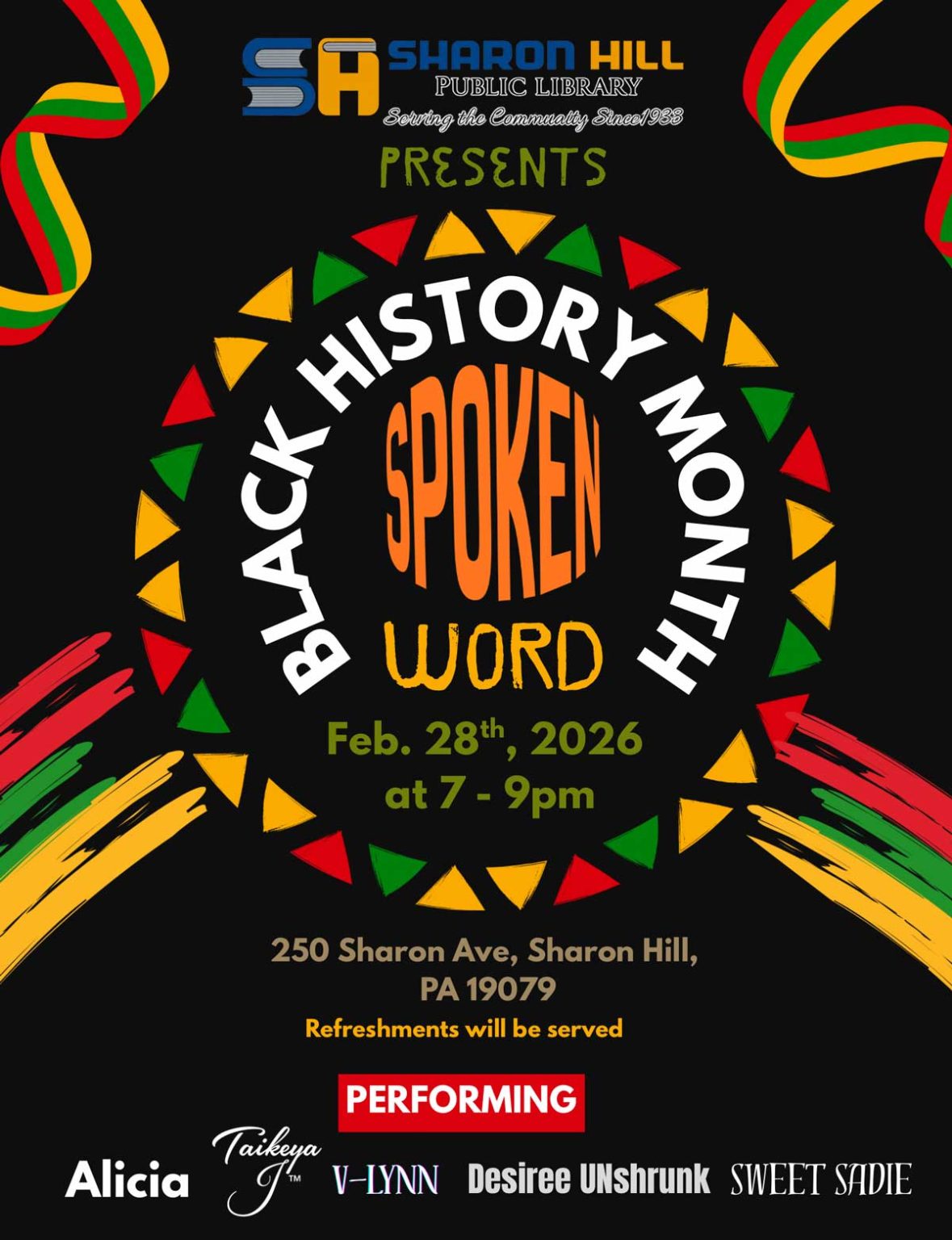 Black History Month Spoken Word - Sharon Hill Borough